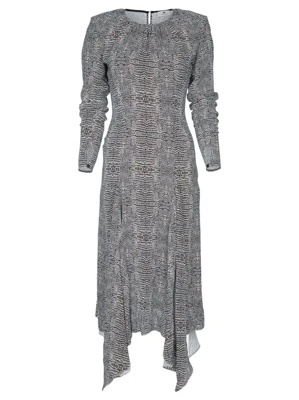 Elisabetta Franchi Python-print Satin Gown - Nero