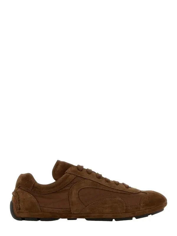 Prada Suede And Re-nylon Re-edition Sneakers - Brown