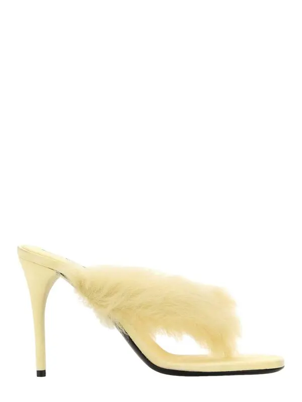 Alaïa Leather Thong Sandals With 9 Cm Heel - Yellow