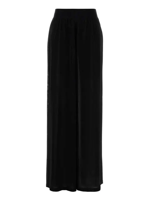 Alaïa Wide-leg Viscose Blend Trousers - Black