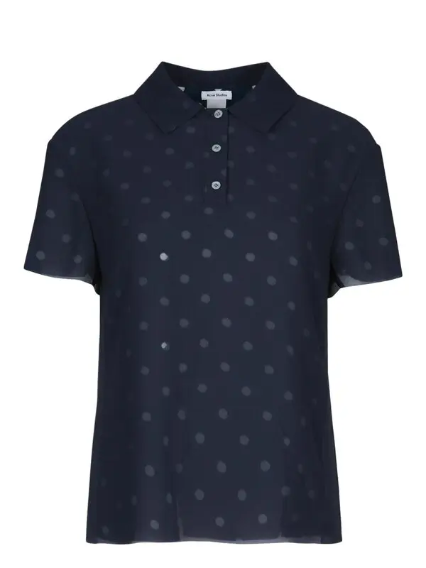 Acne Studios Contrast-trim Shell Top - Navywhite
