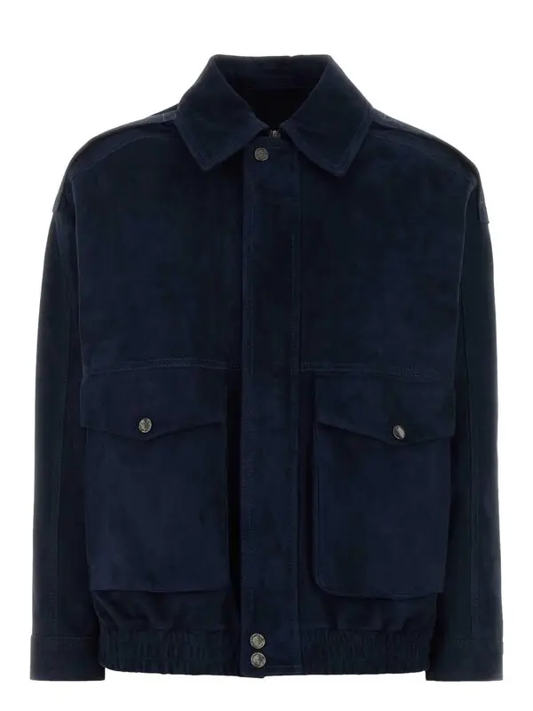 SALVATORE SANTORO Suede Leather Jacket - Blue