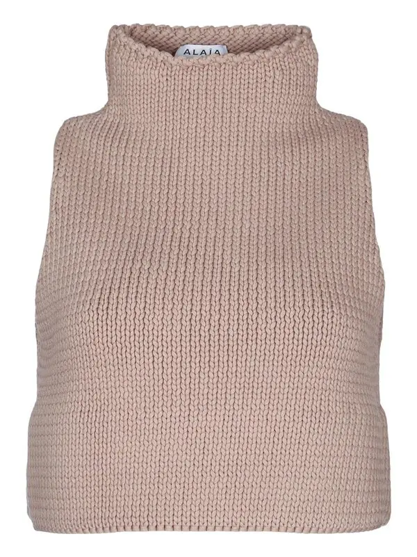 Alaïa Batwing High Neck Pullover - Sable
