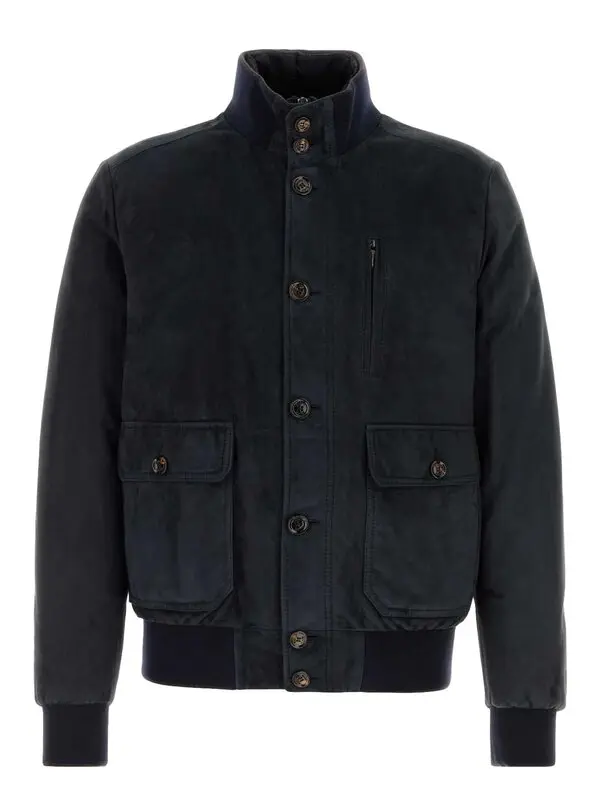 MOORER Adelsio Suede Down Jacket - Blue