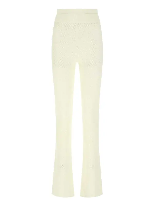 ANDREĀDAMO Ivory Stretch Viscose-blend Pants With Soft Tailoring - White