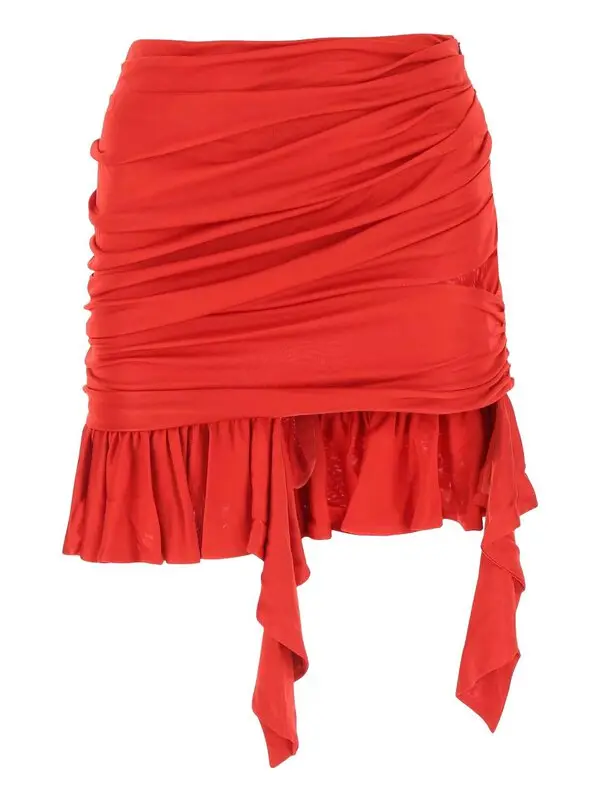 ANDREĀDAMO Viscose Mini Skirt - Red