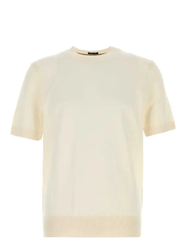 BOSS Cream Cotton Crewneck Sweater - Yellow