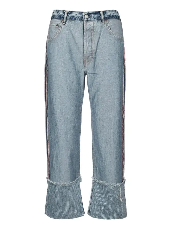 Acne Studios Organic Cotton-lyocell Jeans With Contrast Piping - Midblue