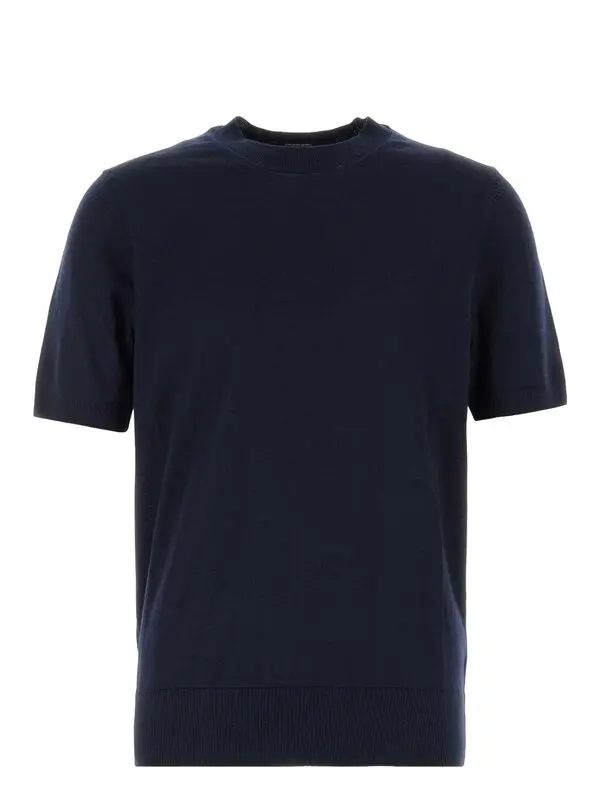 BOSS Midnight Cotton Crew Neck Sweater - Blue