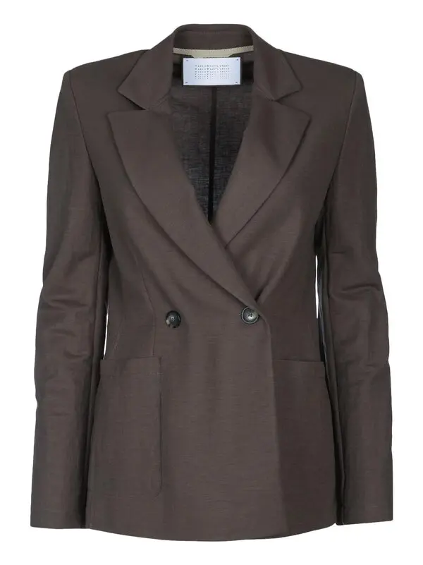 Harris Wharf London Double-breasted Rayon Blend Blazer - Ebonygrey