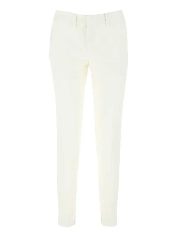 Saint Laurent Virgin Wool Tailored Pants With Silk Lining - White
