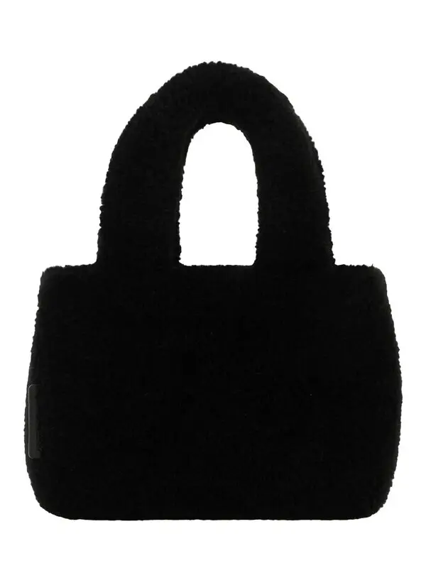 Amina Muaddi Mini Shearling Amini Giuly Handbag - Black
