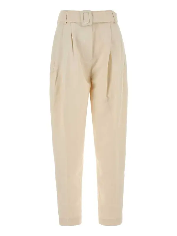 Co T-shirt Pant In Viscose-linen Blend - White