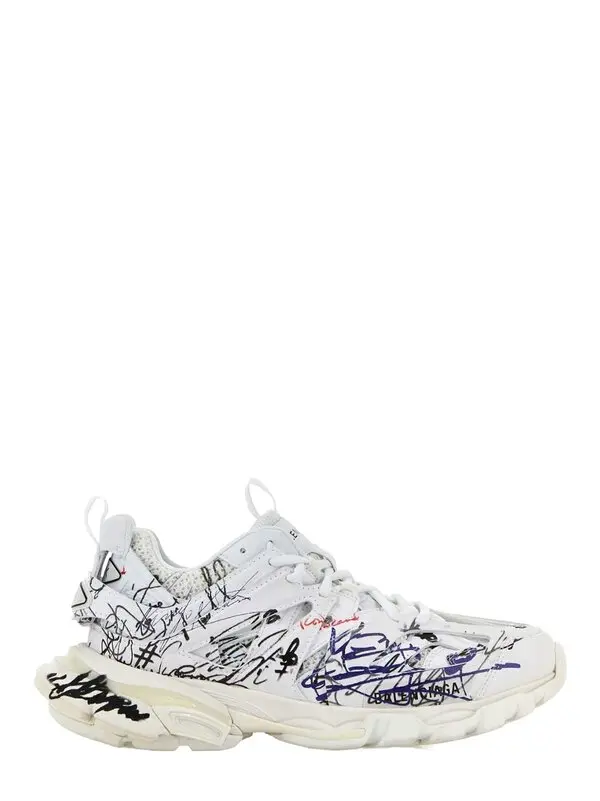 Balenciaga Track Sneakers With Graphic Detailing - White
