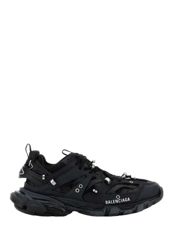 Balenciaga Track Piercing Rubber And Fabric Sneaker - Black