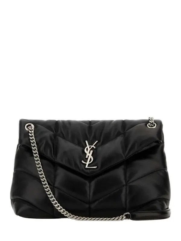 Saint Laurent Nappa Leather Puffer Shoulder Handbag - Black