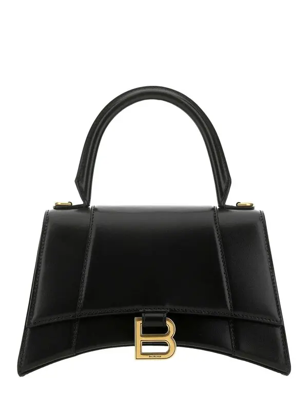 Balenciaga Leather Mini Hourglass Handbag - Black