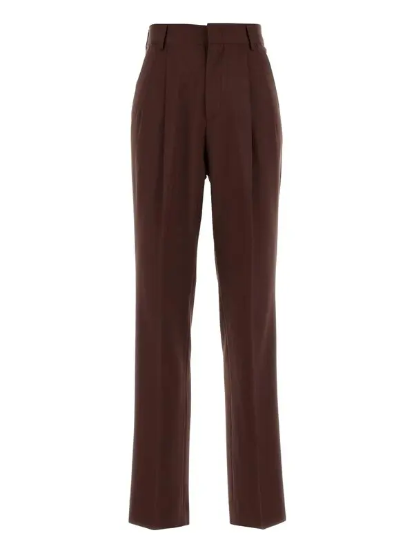 ARMARIUM Celia Virgin Wool Tailored Trousers - Brown