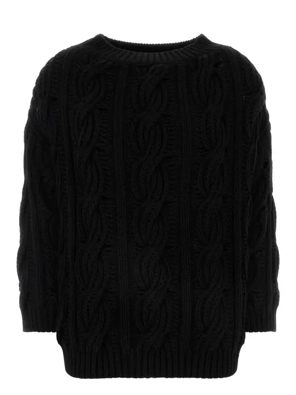 Valentino Garavani Virgin Wool Cable Knit Sweater - Black