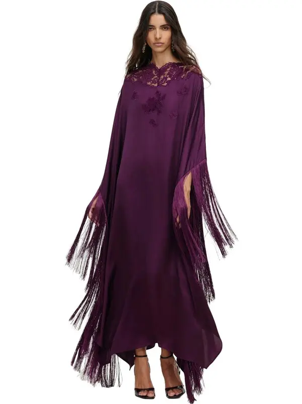 SELF-PORTRAIT Asymmetric Mini Dress With Removable Belt - Viola