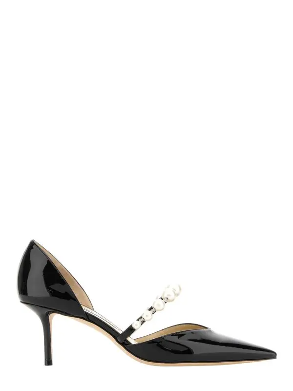 JIMMY CHOO Aurelie 65 Leather Pumps With Pearl Detailing - Black