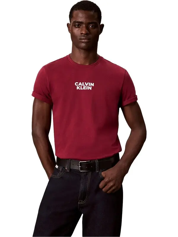Calvin Klein All Caps Tee - Rhododendron