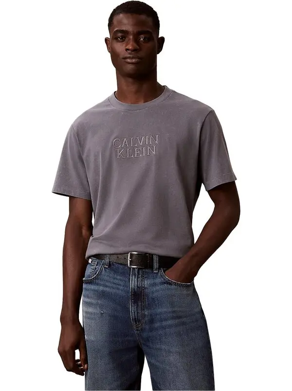 Calvin Klein Powder Wash Crewneck Tee - Castlerock