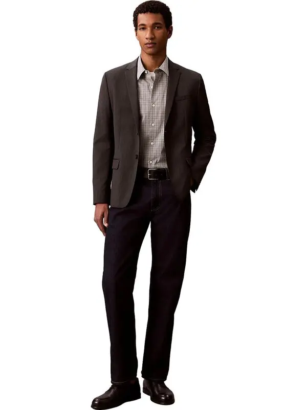 Calvin Klein Yarn-dyed Plaid Stretch Button-down Shirt - Olive Night