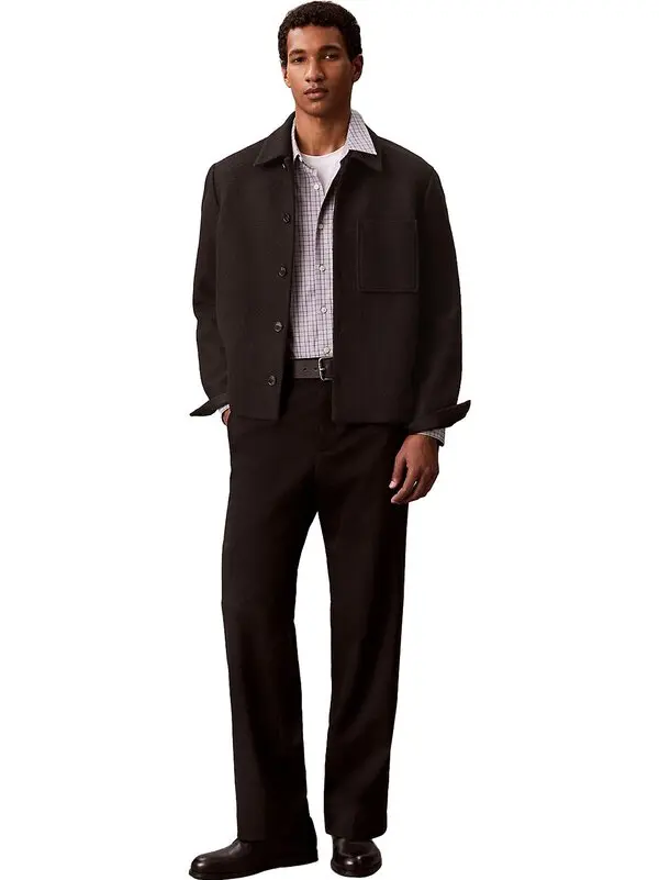 Calvin Klein Yarn-dyed Plaid Stretch Button-down Shirt - Quicksilver