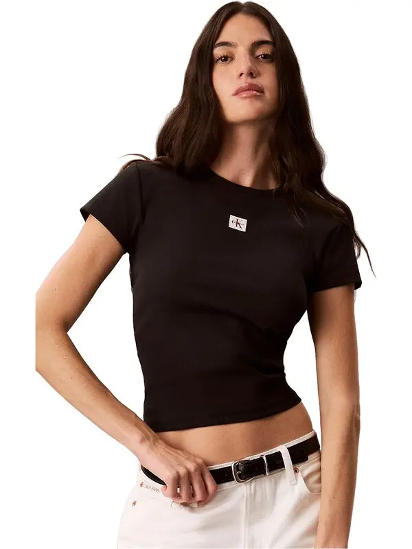 Calvin Klein Ribbed Crewneck T-shirt - Black