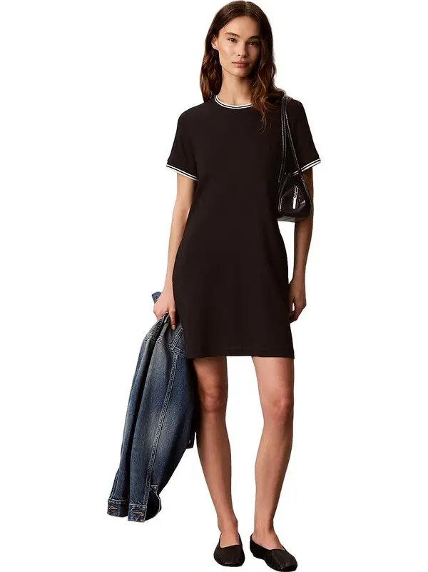 Calvin Klein Tipping Stripe T-shirt Dress - Black