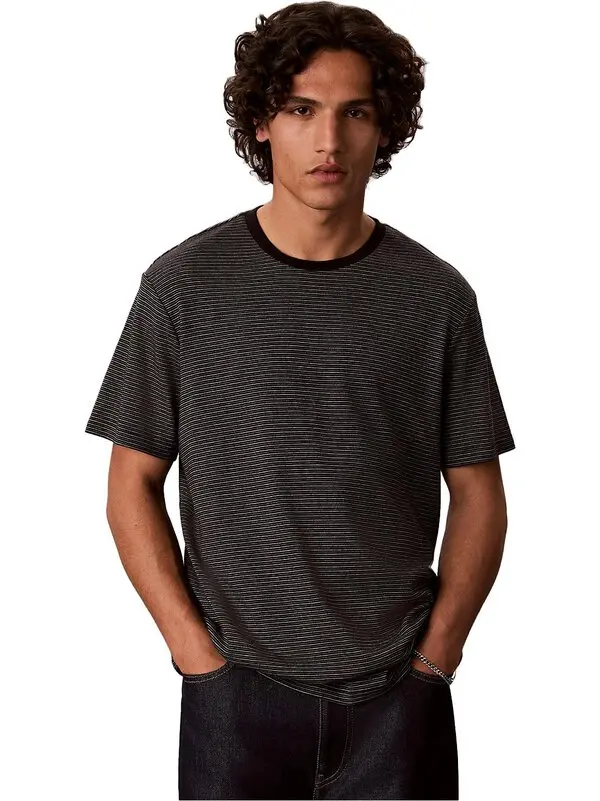 Calvin Klein Supima Cotton Stripe Tee - Black