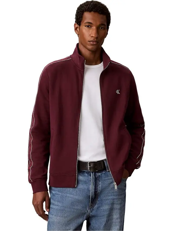 Calvin Klein Logo Tape Zip-up Jacket - Winetasting