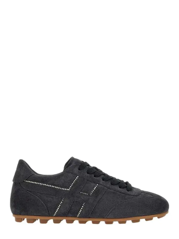 Hogan Olympia Crystal-embellished Suede Sneakers - Grey