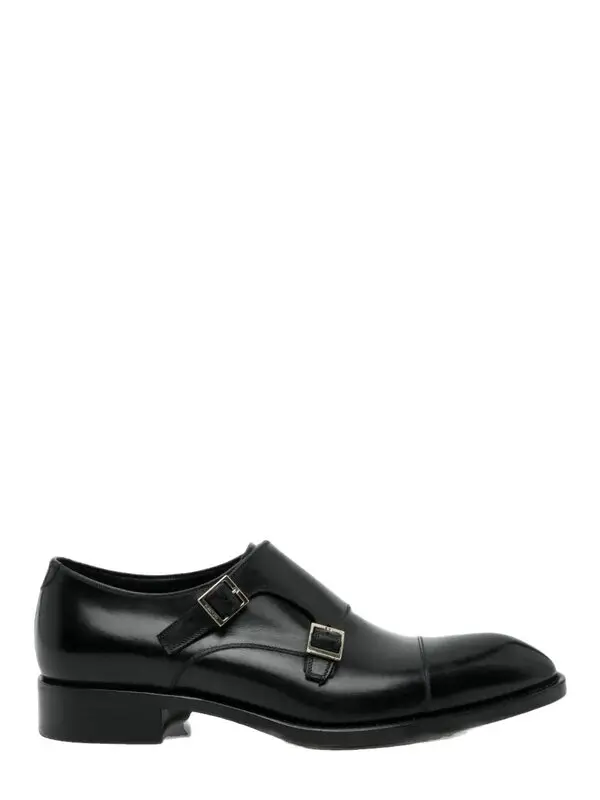 TOM FORD Vincent Double Monk Strap Loafers - Black
