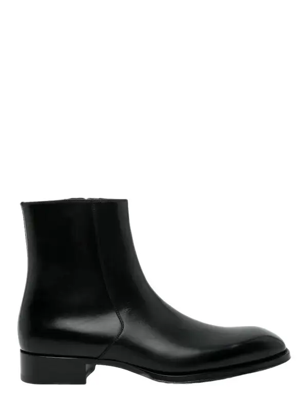 TOM FORD Calf Leather Ankle Boots - Black