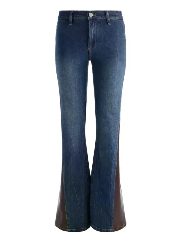 Alice + Olivia Sb Godet High-rise Wide-leg Jeans - Blue