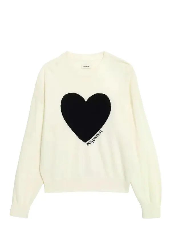 Zadig&Voltaire Gaby Heart Intarsia Sweater - Neutrals