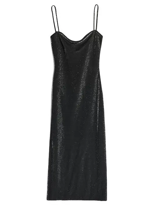 Gucci Fitted Midi Dress With Iridescent Effect - Black