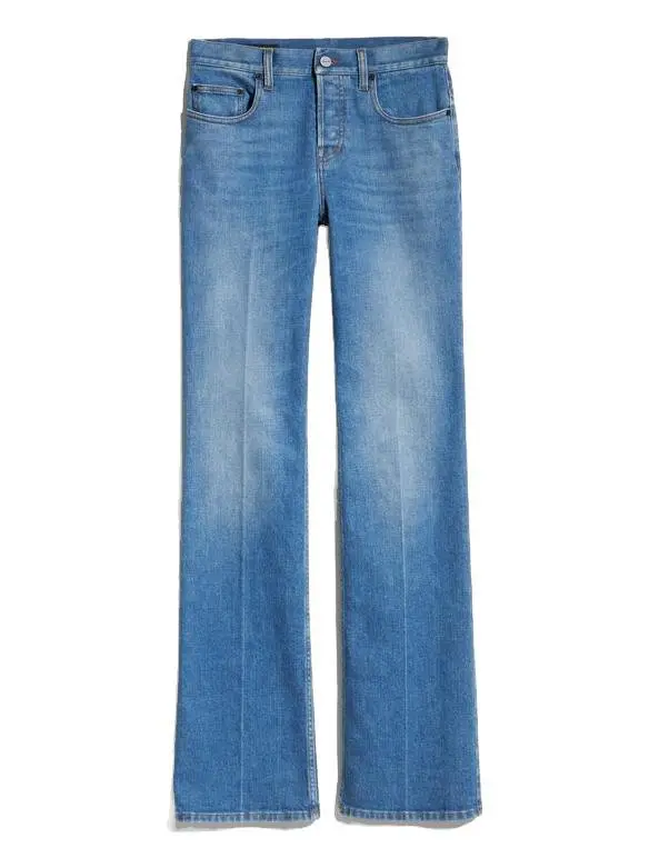 Gucci Flared Stretch Cotton Denim Pants - Blue