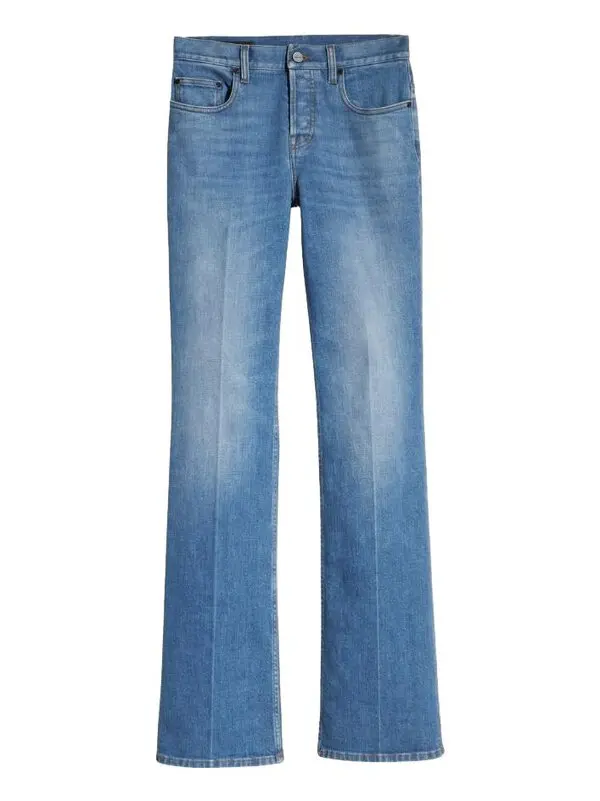 Gucci Flared Stretch Cotton Denim Pants - Blue