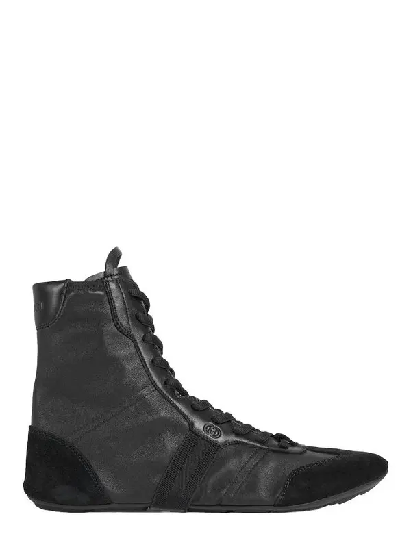 Gucci Suede And Leather High-top Sneakers - Black
