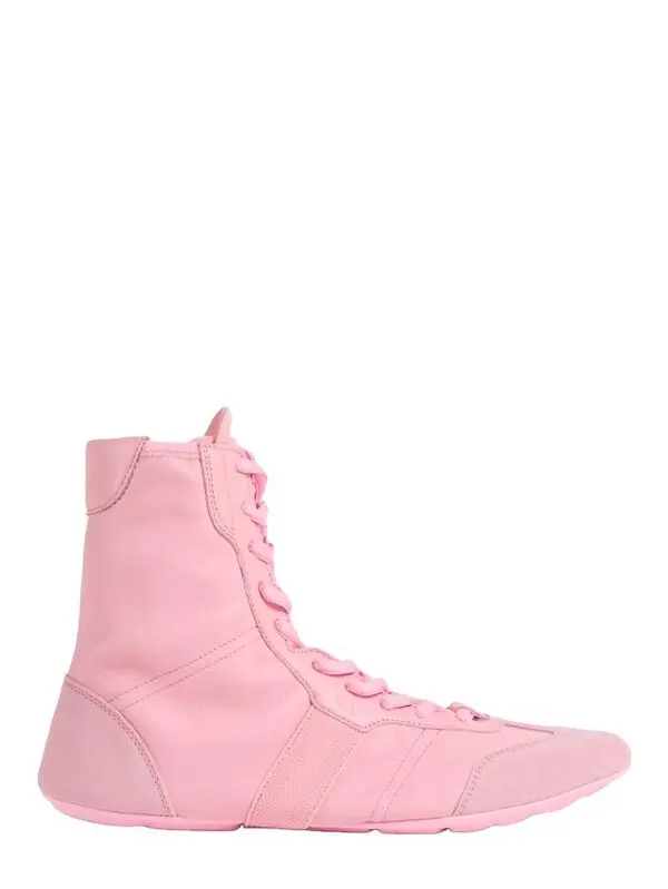 Gucci S-flex High-top Suede And Leather Sneakers - Pink