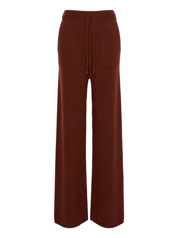 Max Mara Wide Leg Cashmere Trousers - Rust