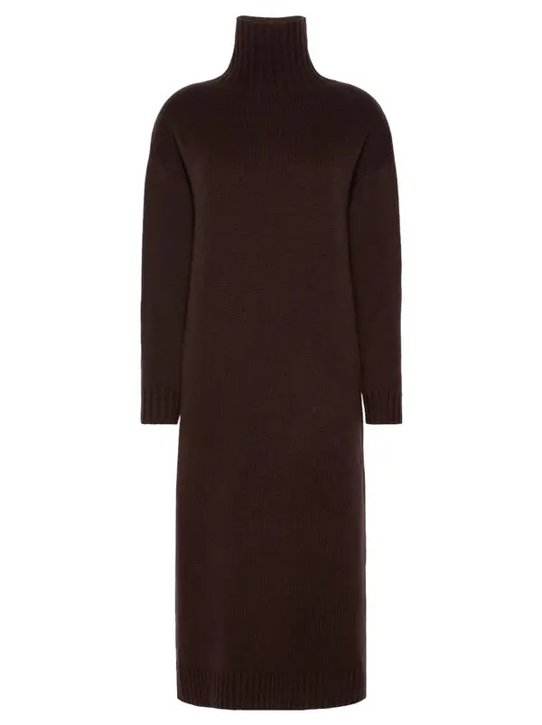 Max Mara Wool And Cashmere Knit Dress - Dark Brown