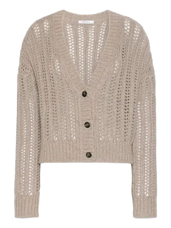 Max Mara Open-knit Cashmere Cardigan - Sand