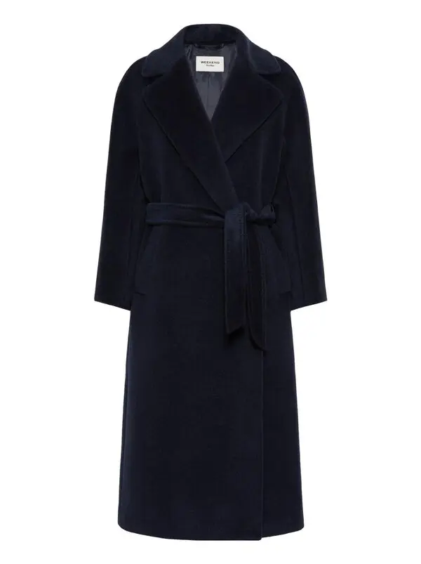 Max Mara Wool And Alpaca Teddy Coat - Navy