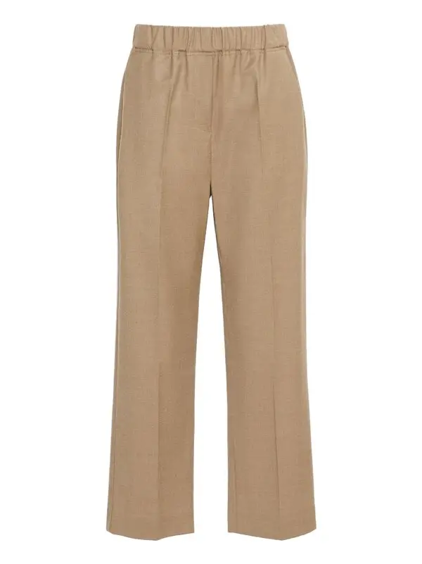 Max Mara Stretch Wool Flannel Trousers - Camel