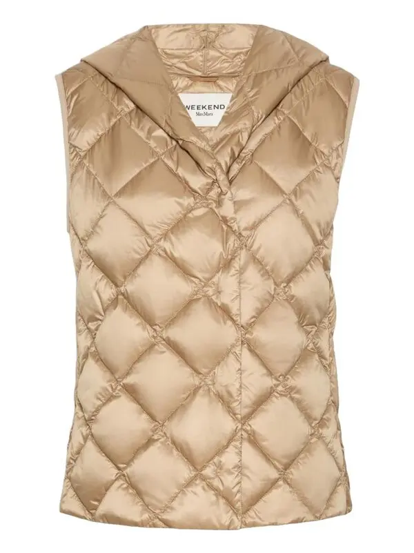 Max Mara Water-repellent Padded Gilet - Camel