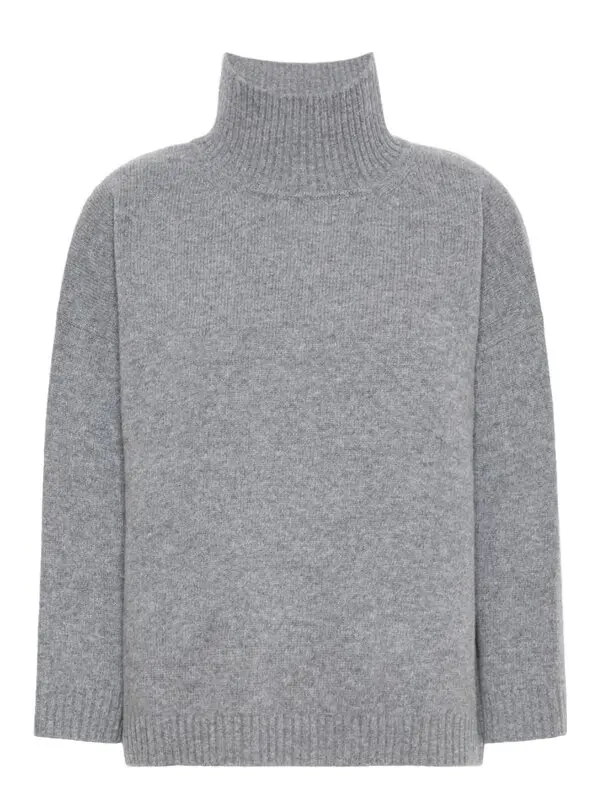 Max Mara Wool Knit Turtleneck Jumper - Medium Grey
